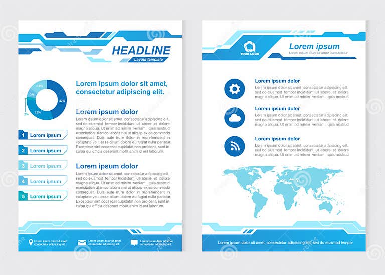 Layout Template Size A4 Front Page and Back Page Abstract Innovative ...