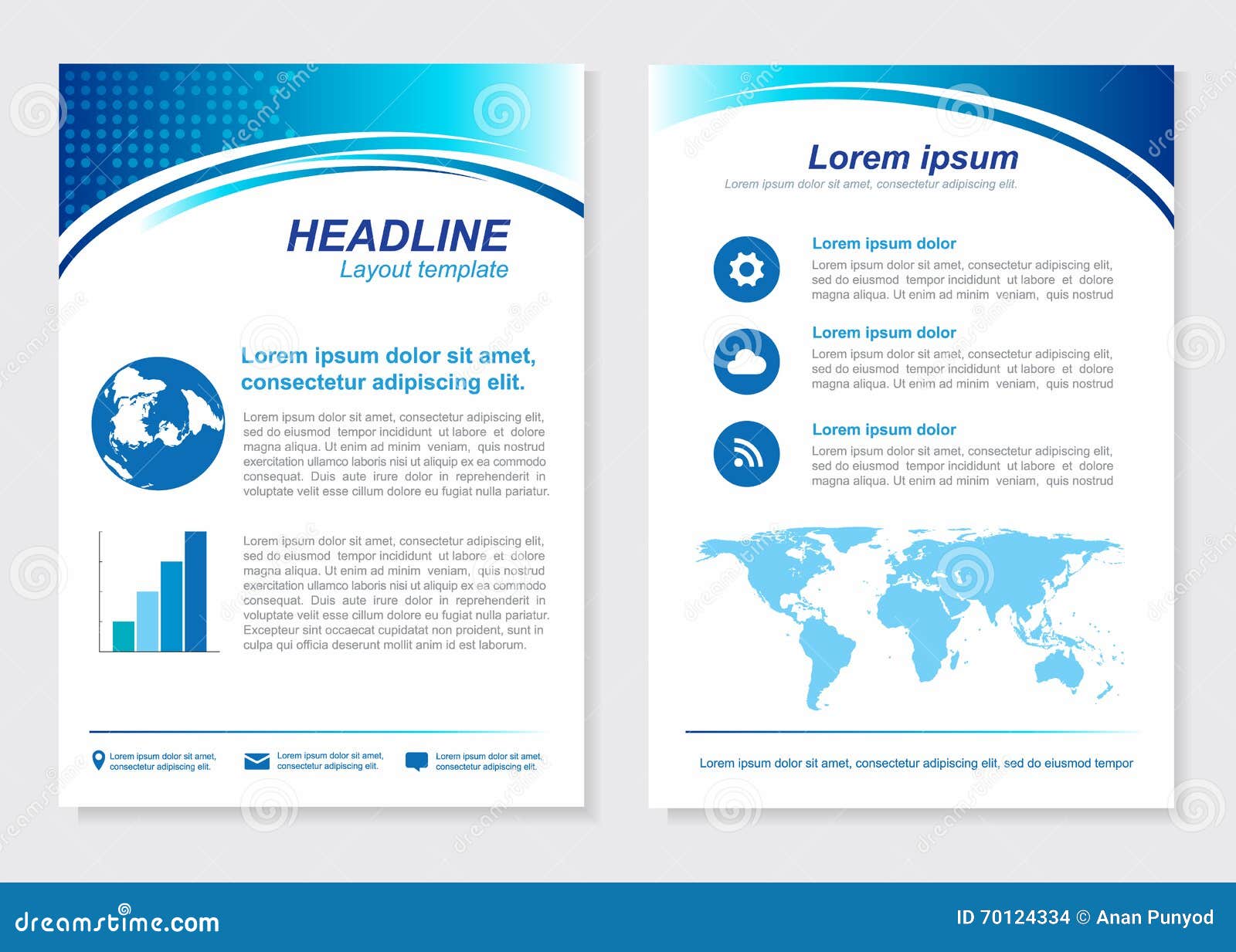 Layout Template Size A4 Front Page and Back Page Stock Vector ...