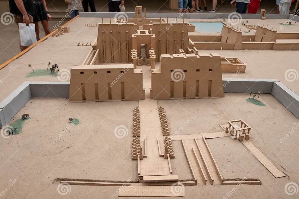 The Layout of the Temple Karnak in Luxor, Egypt. View of a Model of ...
