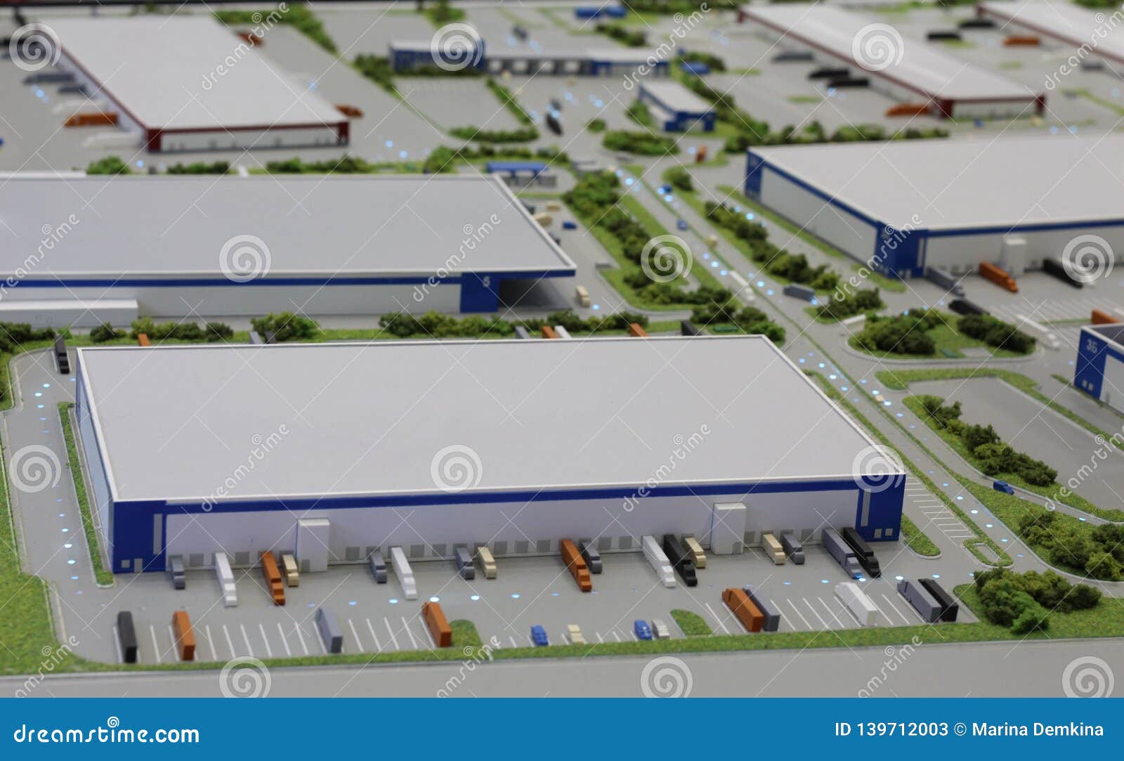 Layout of the Territory of Warehouses. Model in Mini Format Stock Image ...
