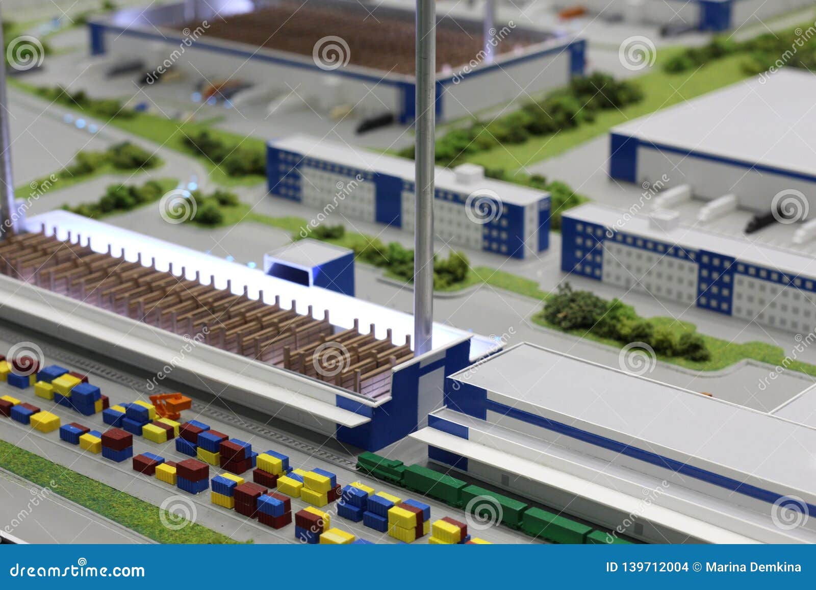 Layout of the Territory of Warehouses. Model in Mini Format Stock Photo ...