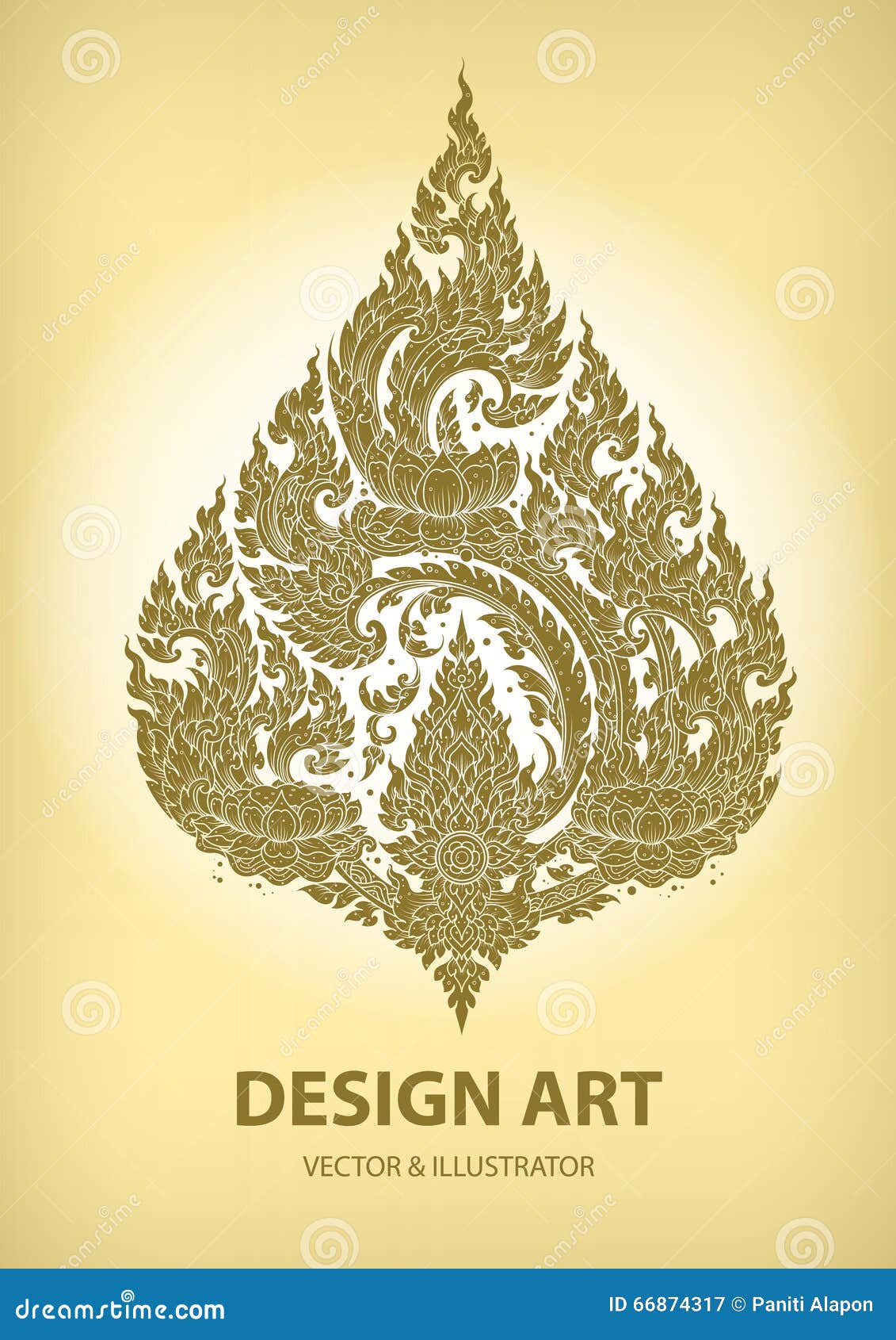 Layout Thai Outline Pattern Vector Stock Vector - Illustration of ...