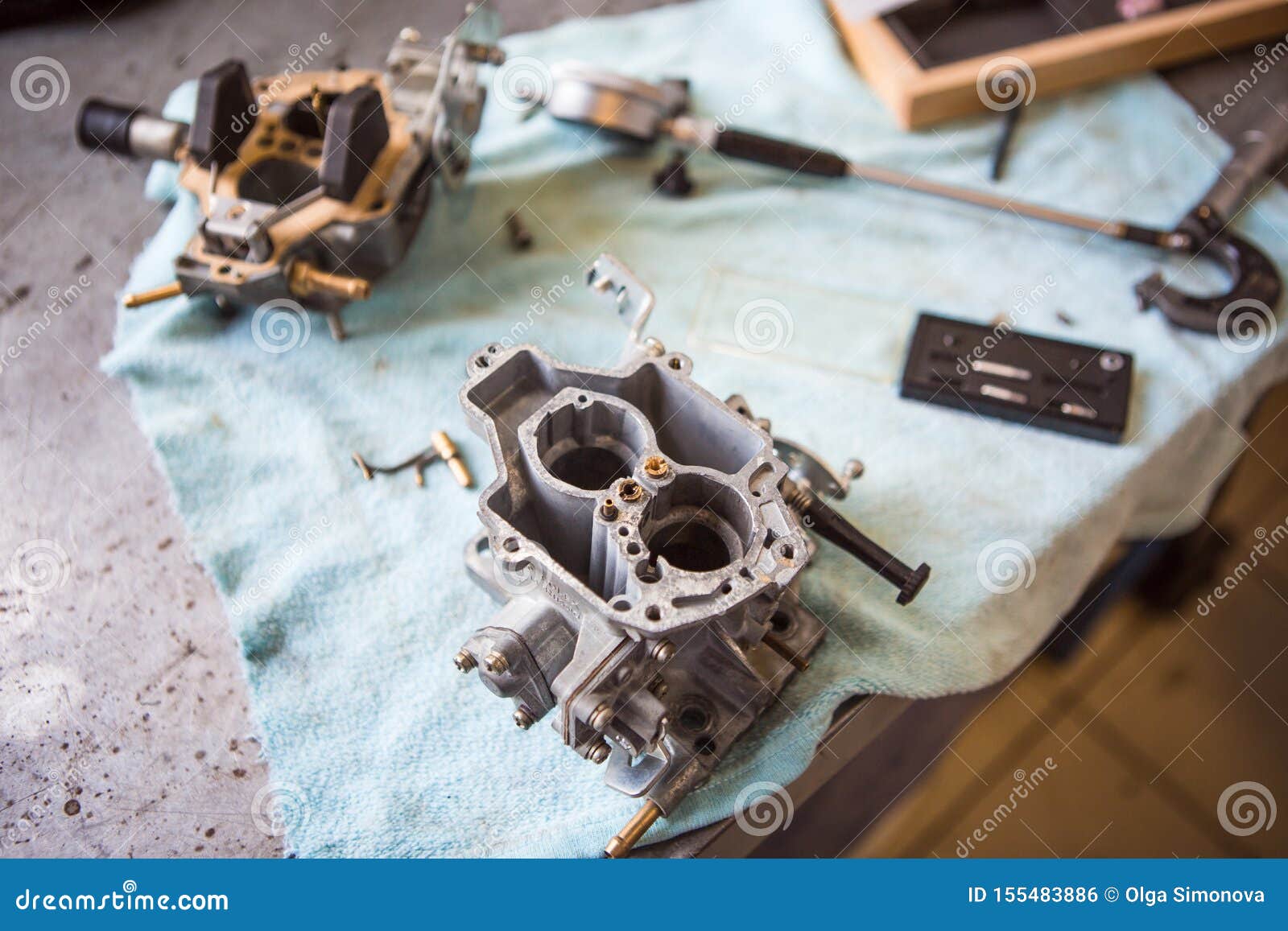 The Process Of Repairing An Automobile Wheel Using A Special Press On A ...