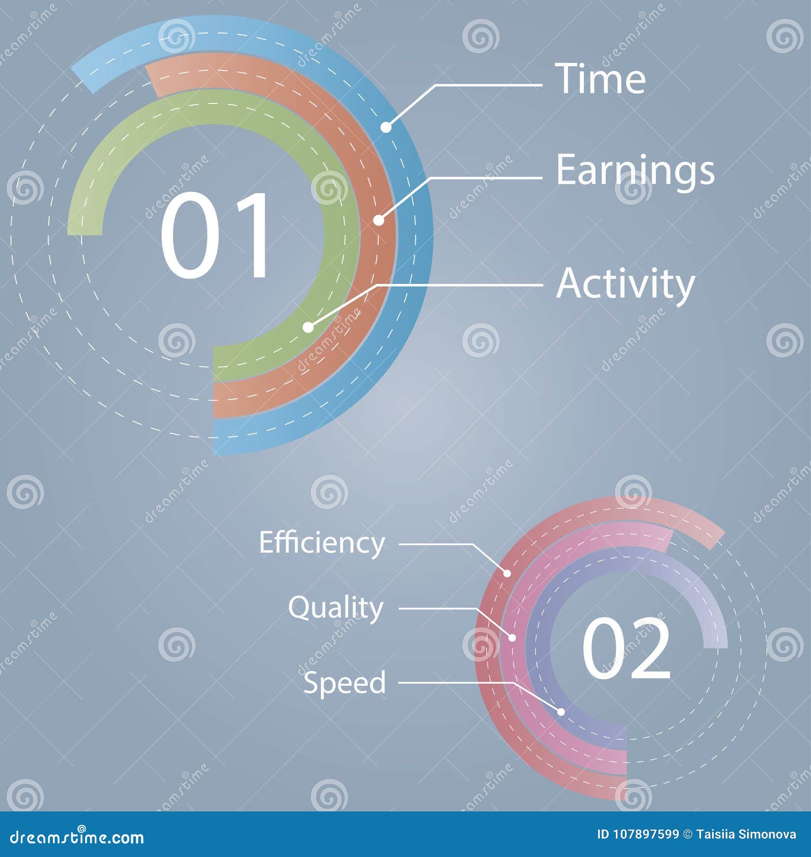 Layout Two Circles of Infographics Stock Vector - Illustration of ...