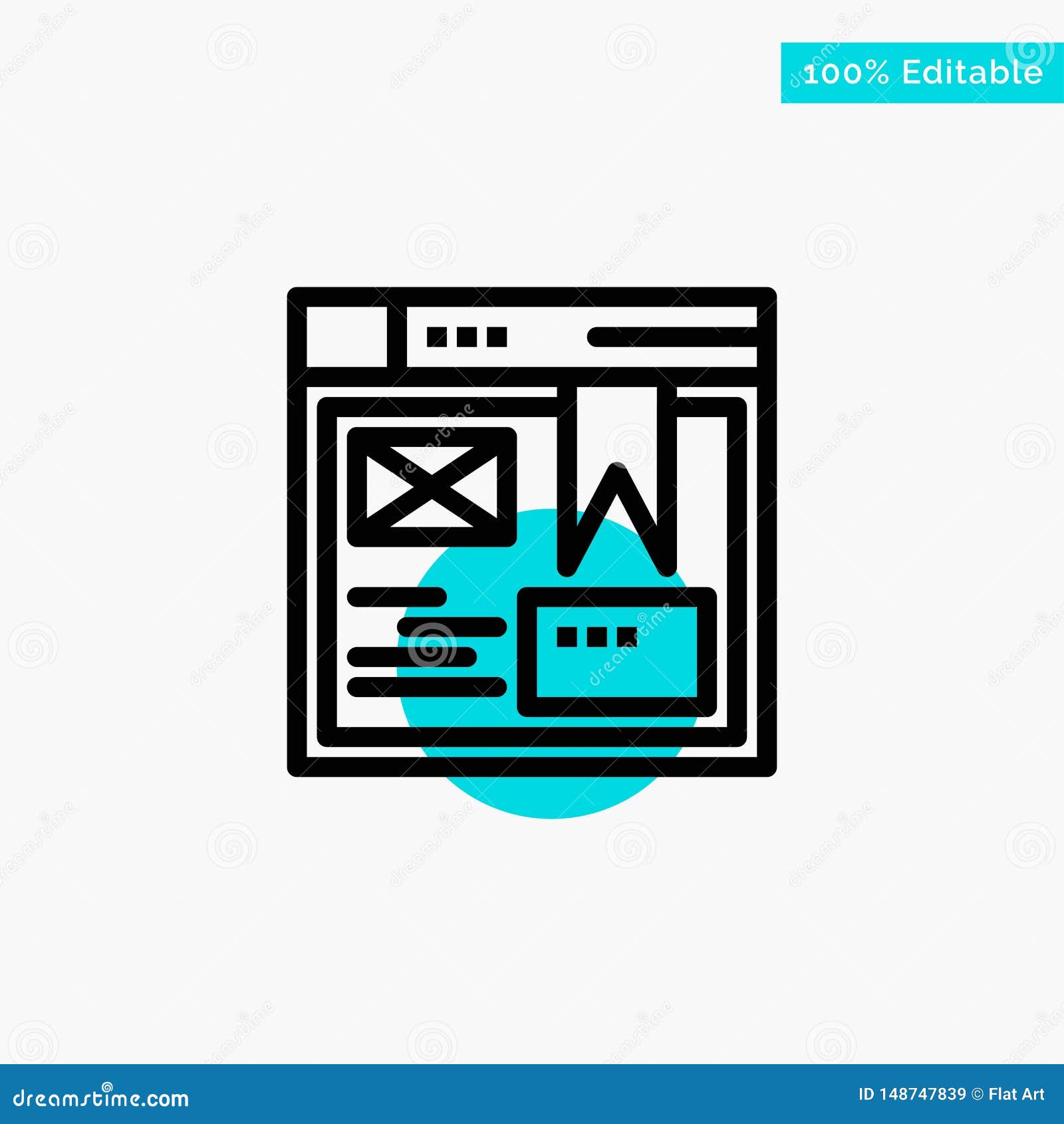 Layout, Web, Design, Website Turquoise Highlight Circle Point Vector ...
