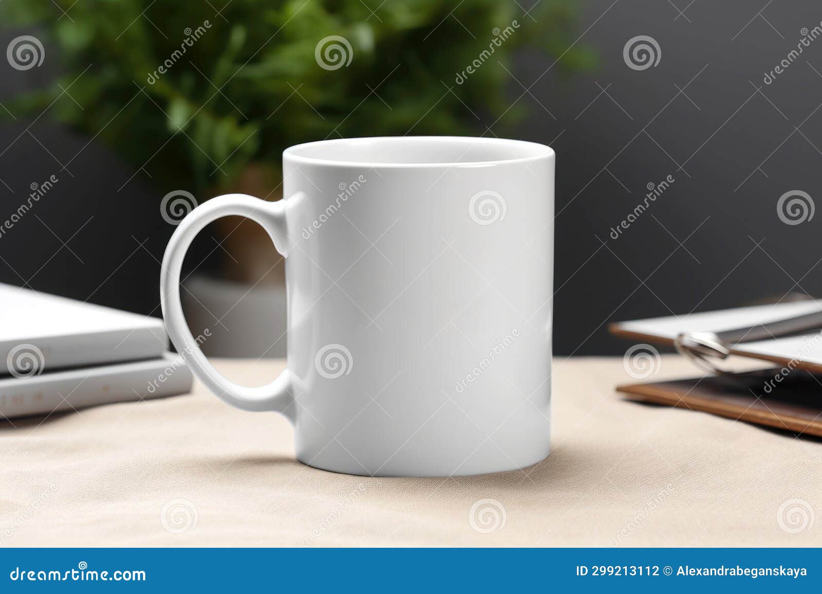 The Layout of the White Mug is on the Table Stock Illustration ...