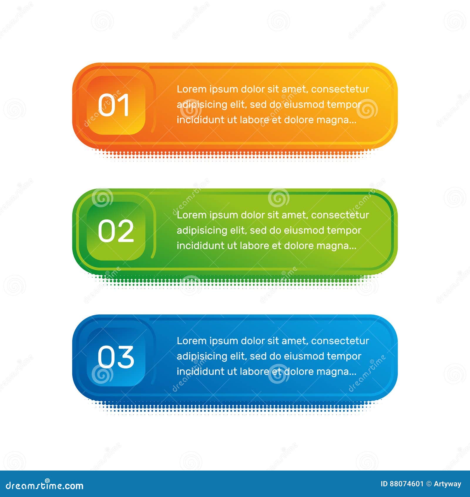 Layout Workflow. Outline Colorful Menu for App Interface. Number ...