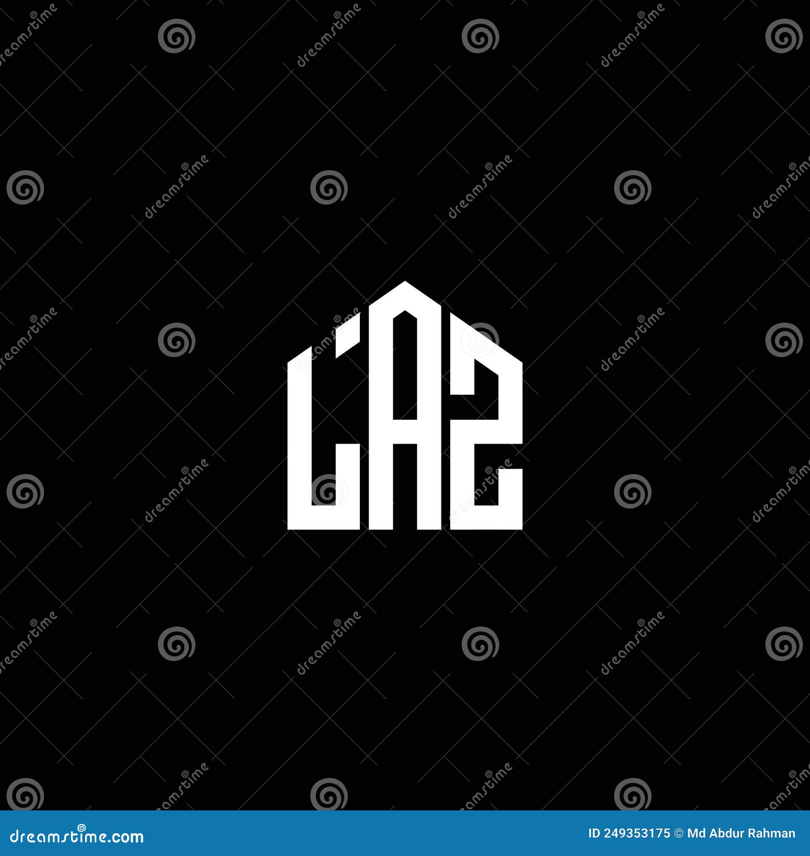 LAZ Letter Logo Design On BLACK Background. LAZ Creative Initials ...