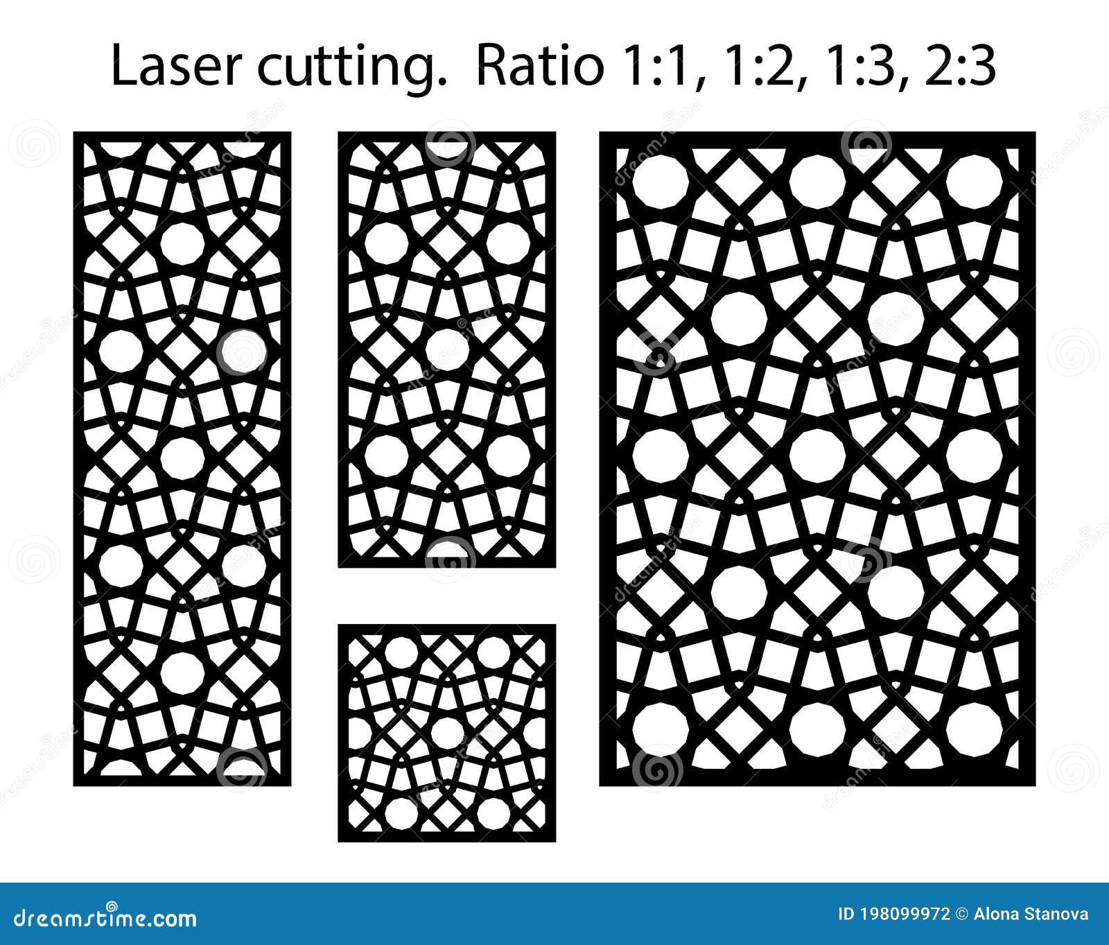 Lazer Modern Pattern. Cnc Geometric Template Set. Lazer Cutting Vector ...