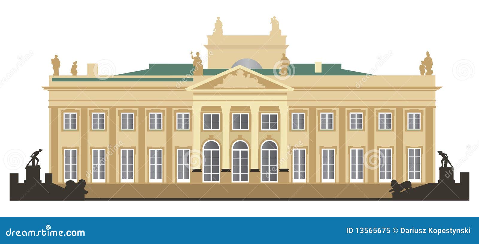 Lazienki Royal Palace In Warsaw Cartoon Vector | CartoonDealer.com ...