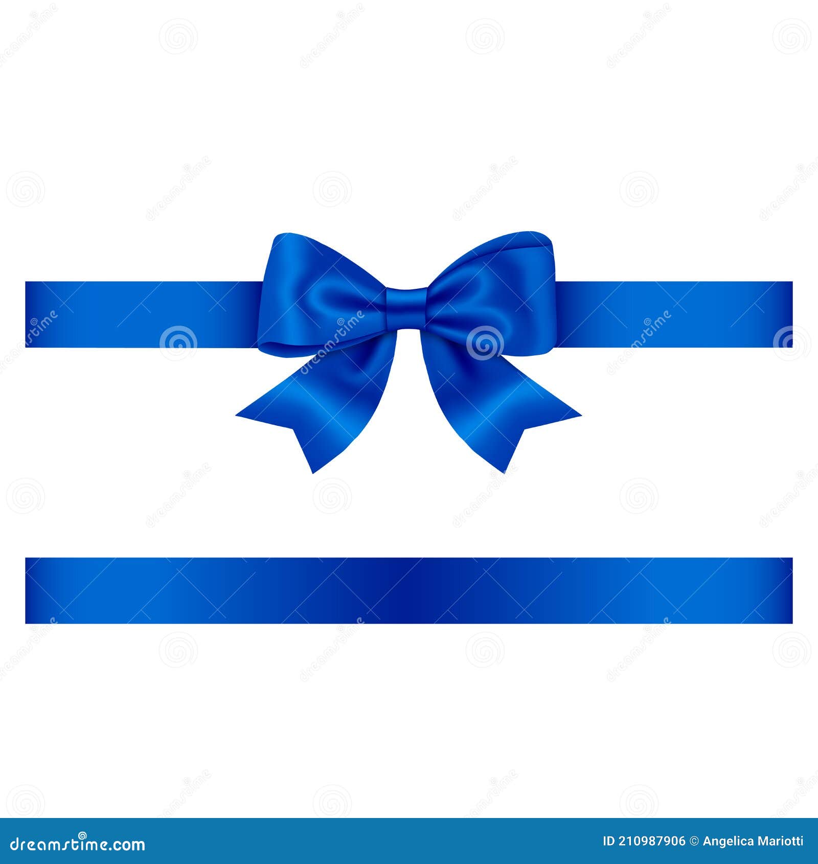 Lazo azul con lazo ilustración del vector. Ilustración de dorado ...