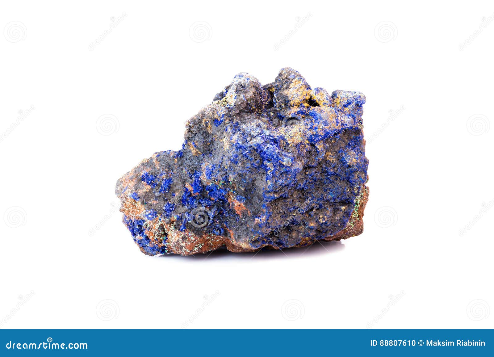 Lazurite Crystals on White Background Stock Photo - Image of blue ...