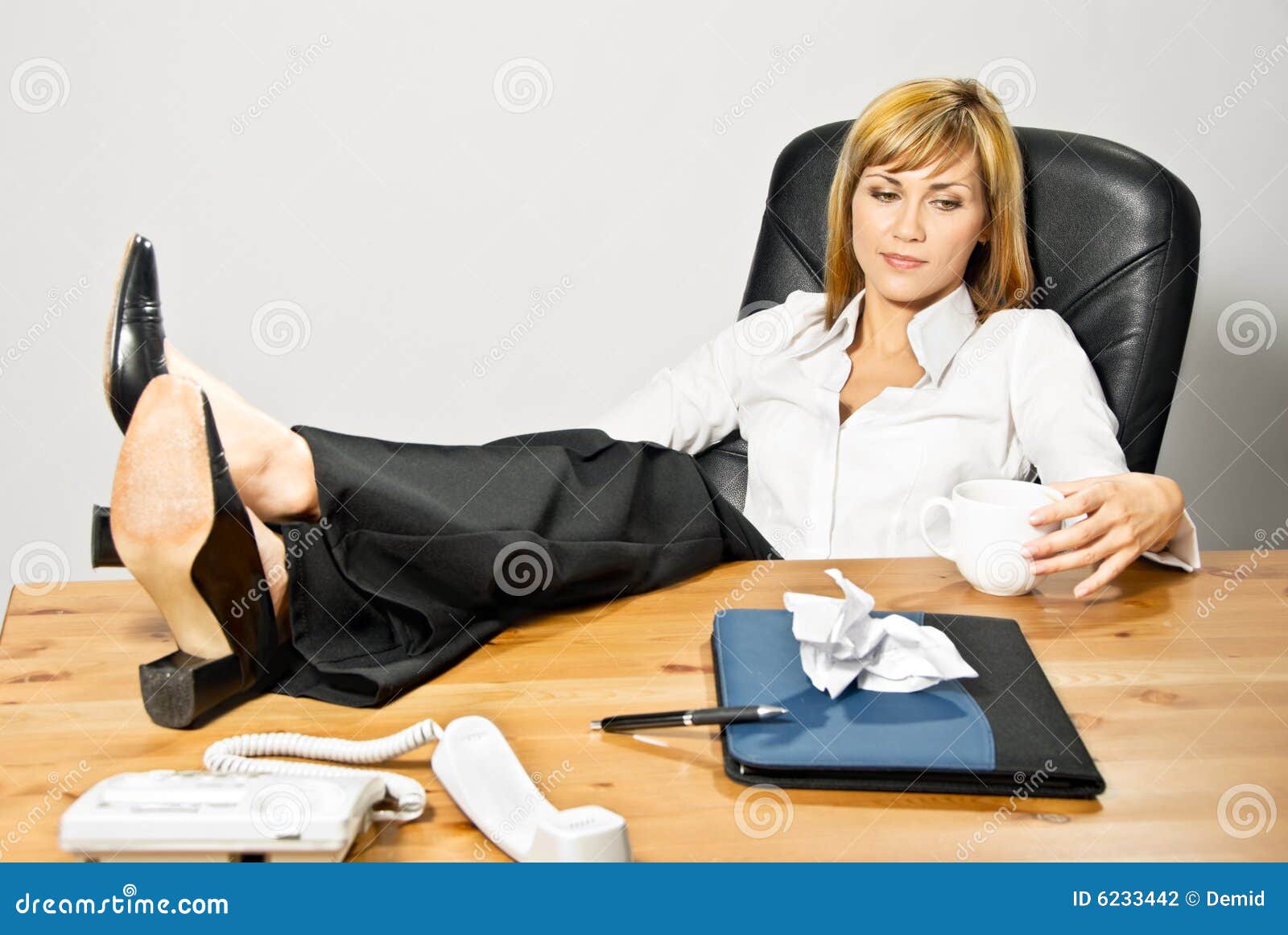 Lazy Beautiful Business Lady Stock Photo - Image of face, notebook: 6233442