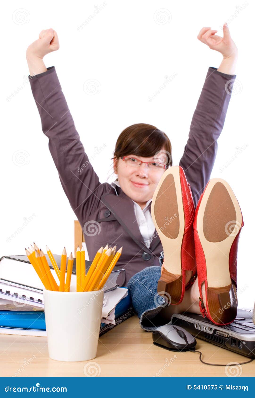 Lazy, Bored Student, Office Worker, Isolated Stock Image - Image of ...