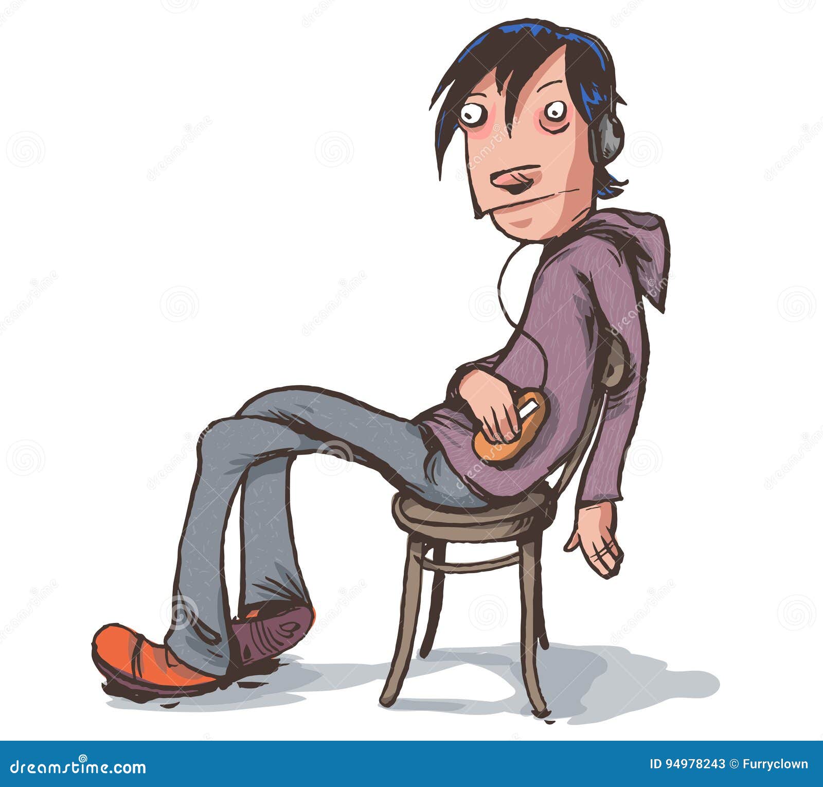 Lazy Boy Sitting in Chair. Vector Illustration Stock Vector ...