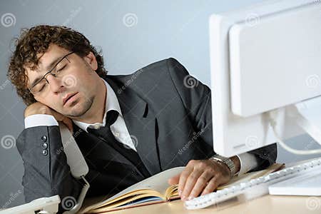 Lazy businessman stock image. Image of exhausted, overworked - 6944563