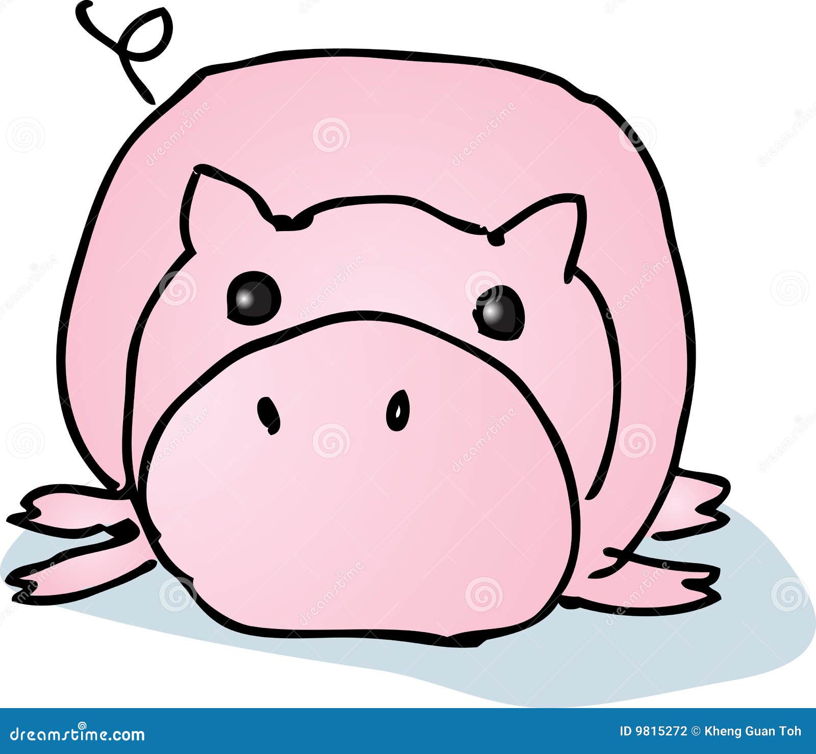 Lazy cartoon pig stock illustration. Illustration of mammal - 9815272