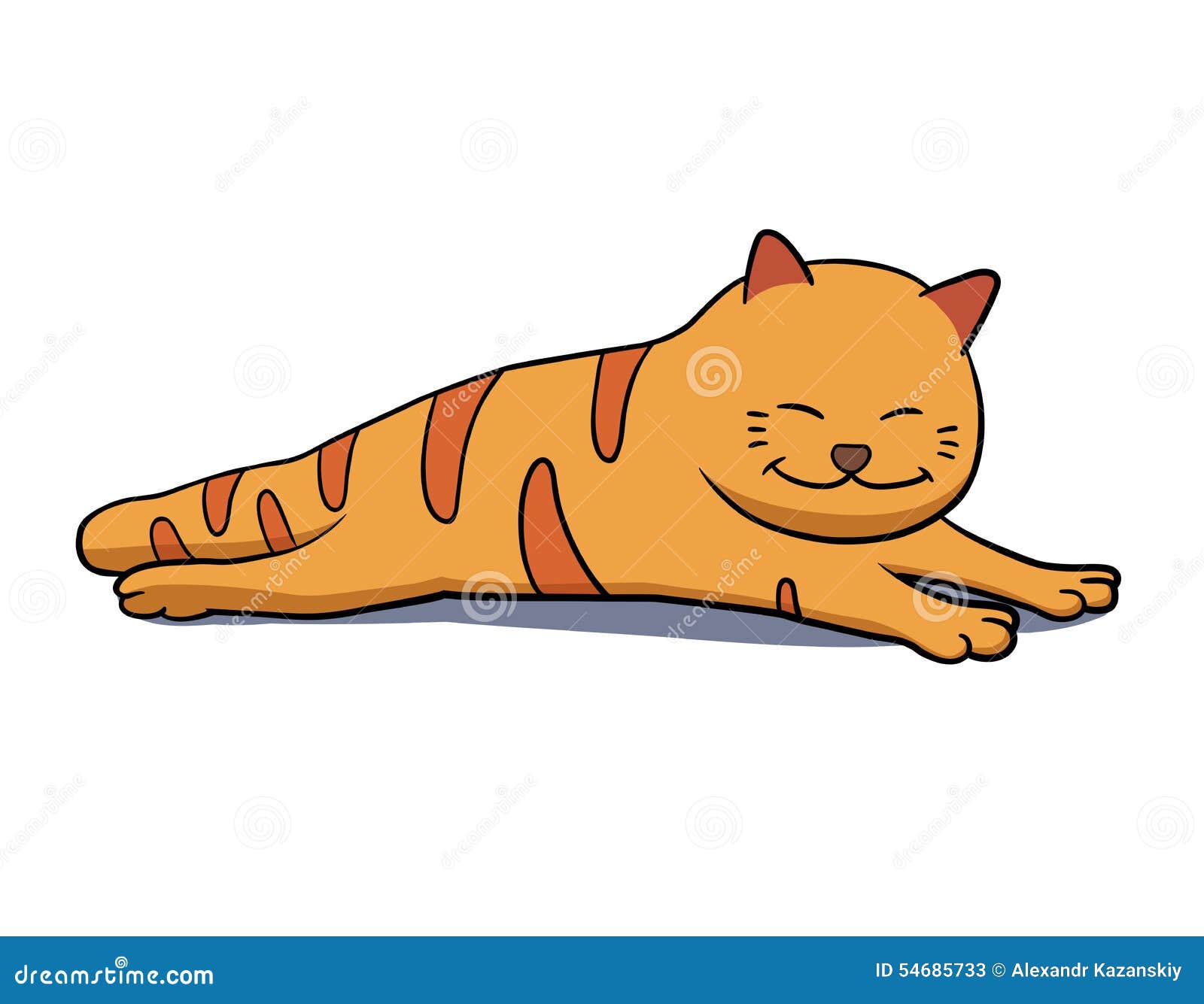 Lazy cat stock vector. Illustration of colored, loving - 54685733