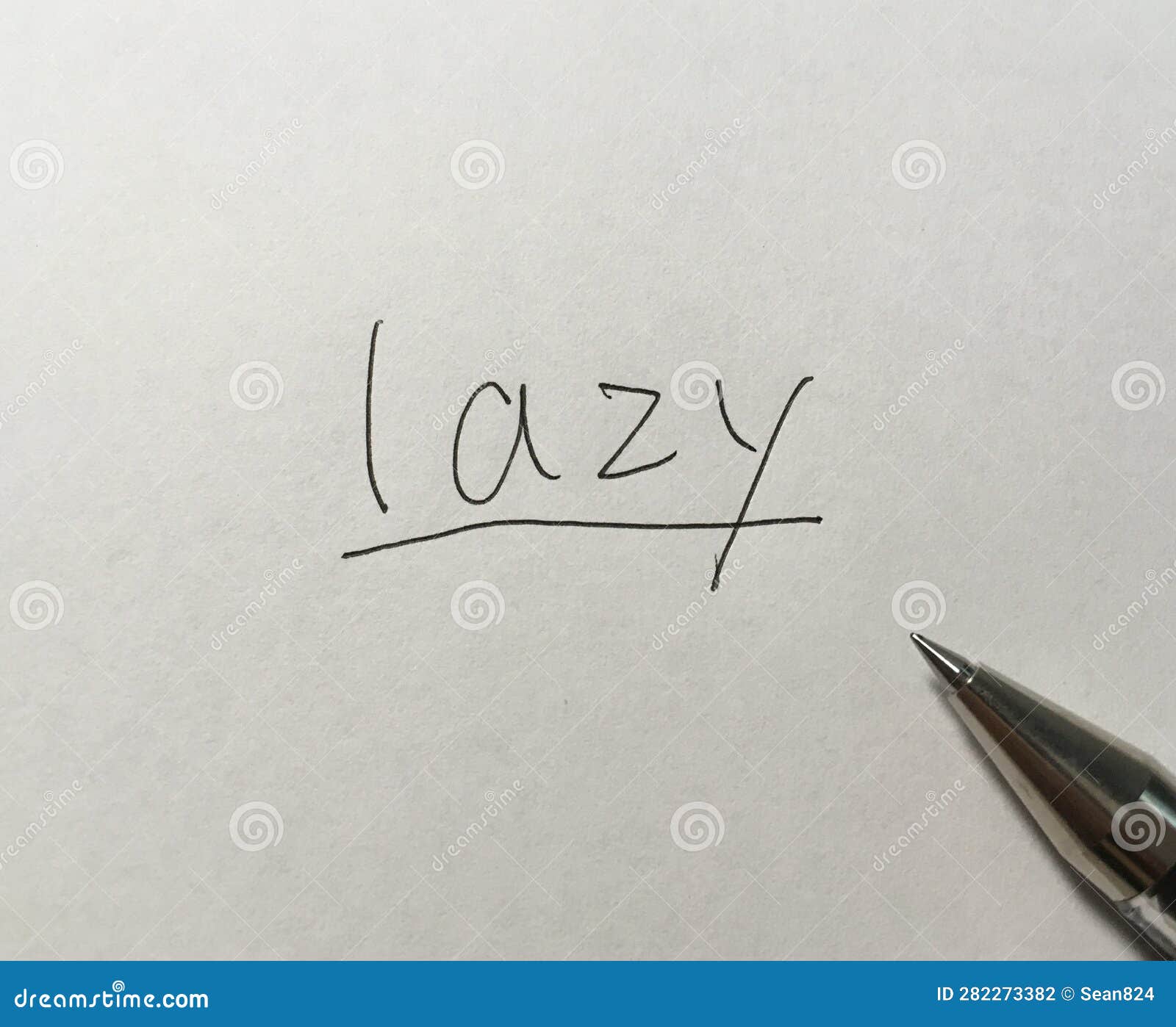 Lazy Concept With Pencil On Blue Background Stock Photo | CartoonDealer ...