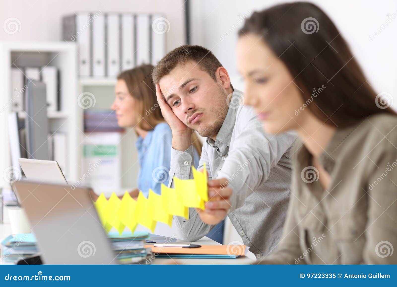 Lazy Employee Boring at Office Stock Image - Image of carefree ...