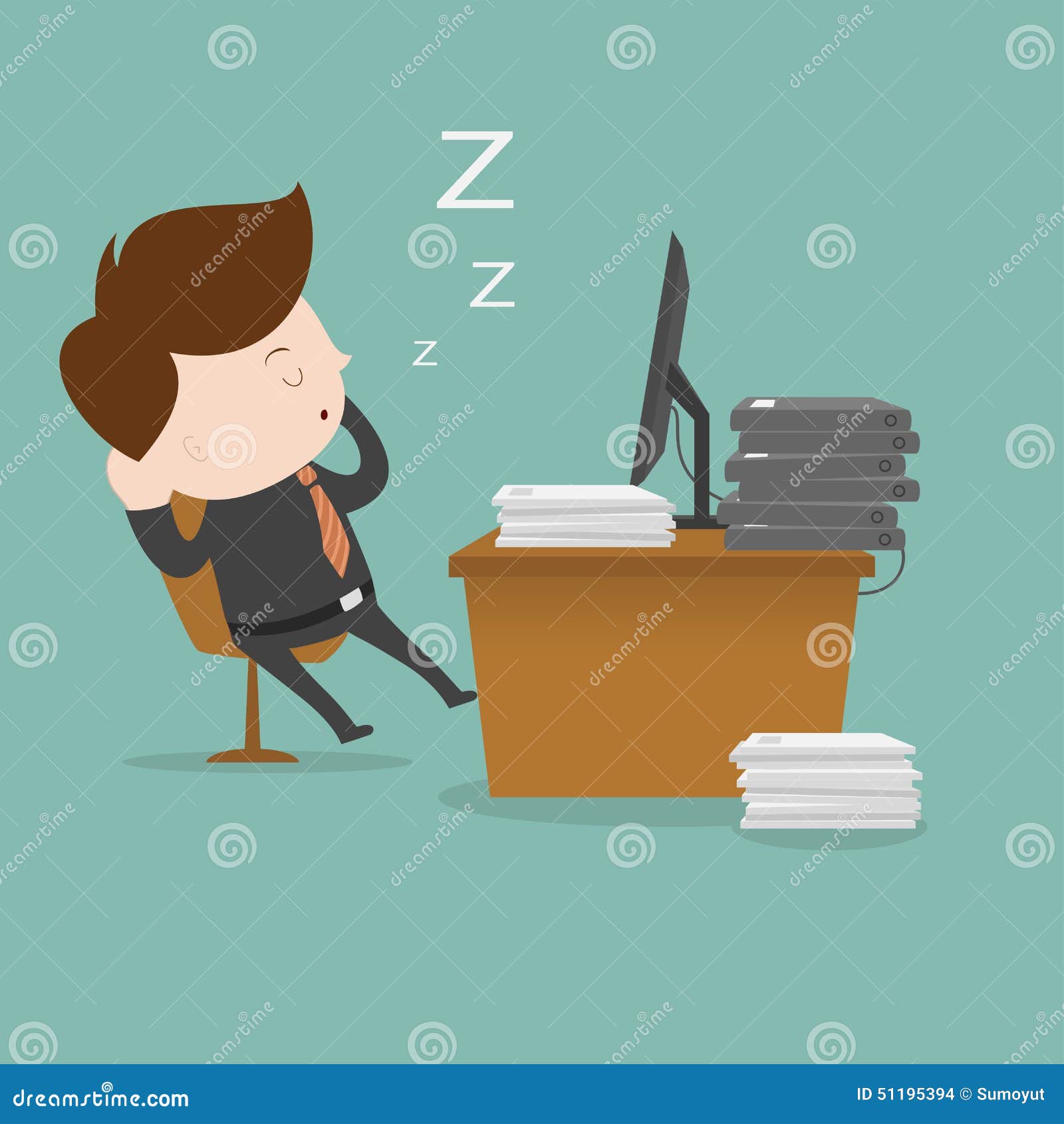 Lazy employee. stock vector. Illustration of isolated - 51195394