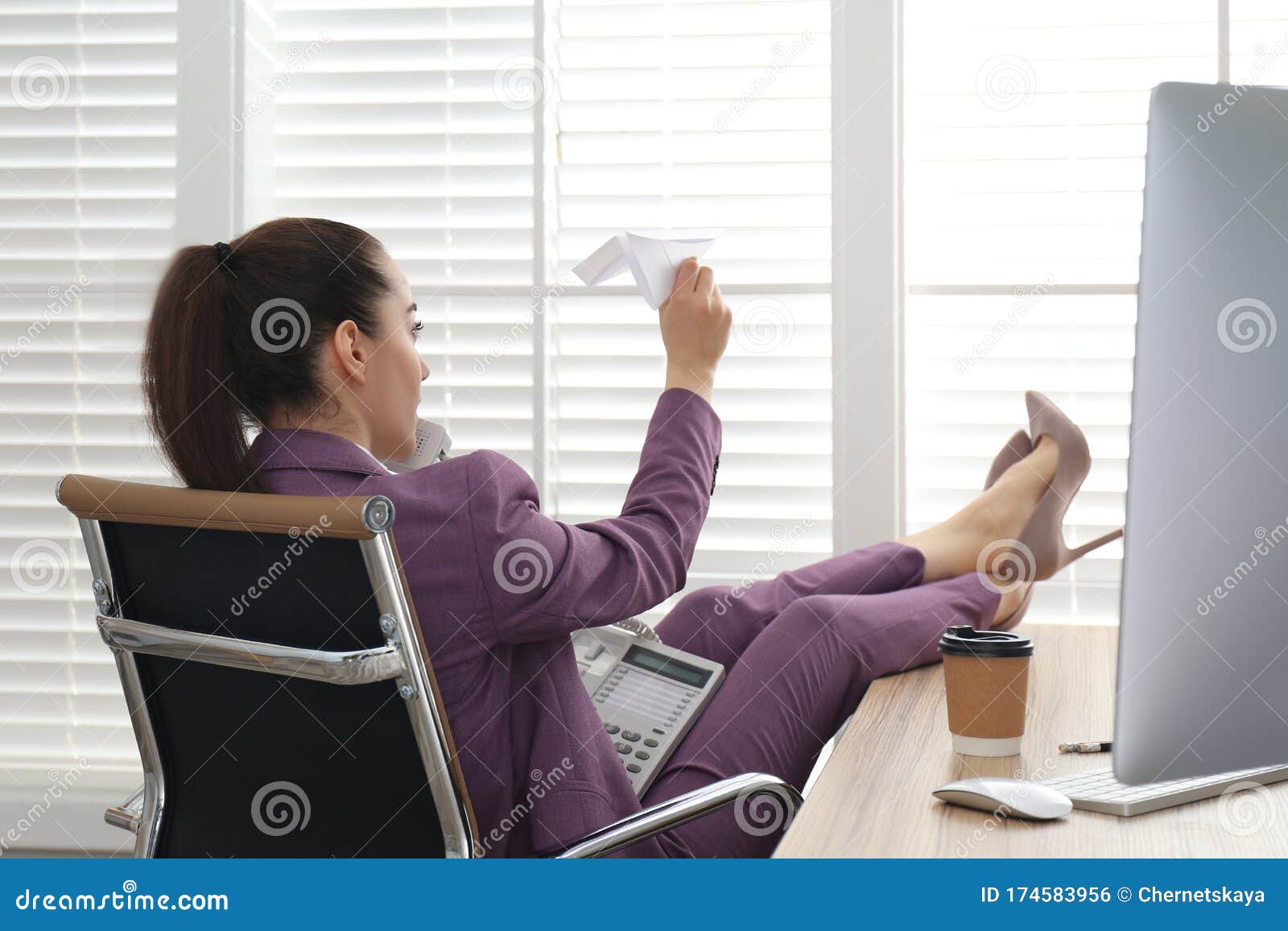 Lazy Employee Yawning At Table Royalty-Free Stock Photography ...