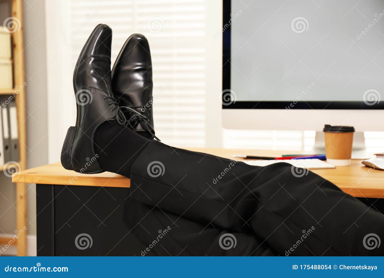 Lazy Employee Resting at Table in Office, Closeup of Legs Stock Photo ... Lazy Employee Resting at Table in Office, Closeup of Legs Stock Photo ...