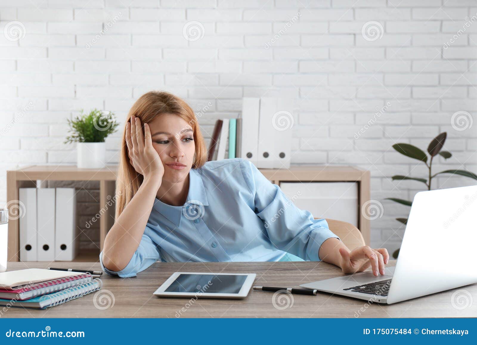 Lazy Employee Wasting Time at Table Stock Photo - Image of business ...