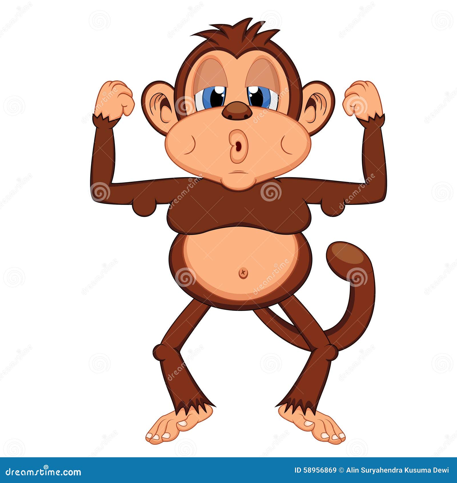 Lazy and fat monkey stock vector. Illustration of isolated - 58956869