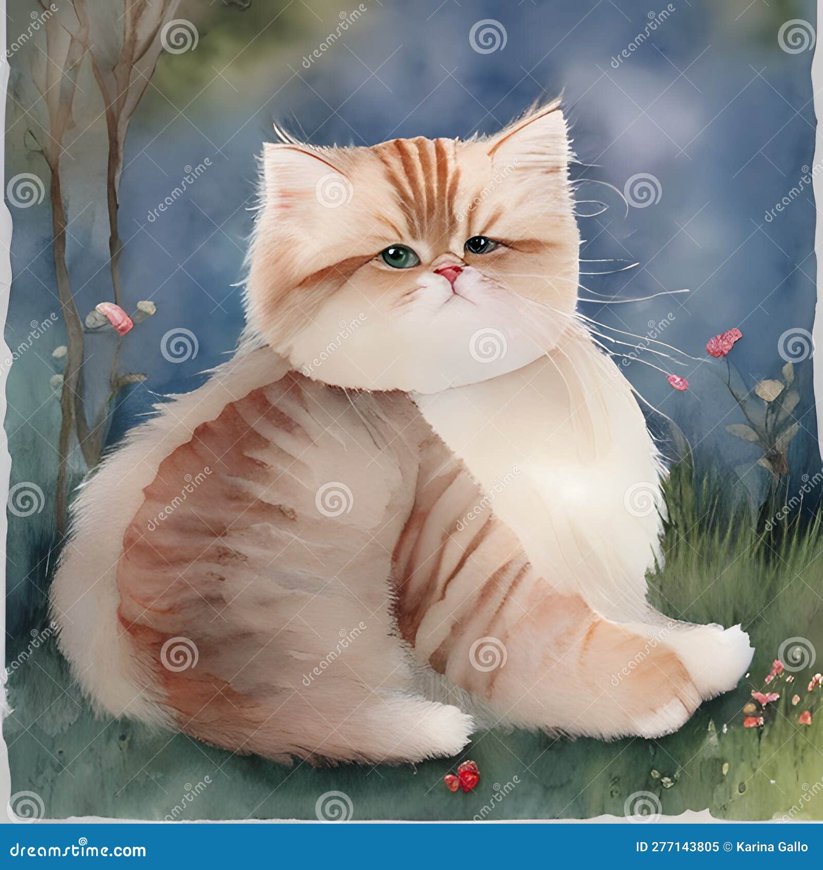 Lazy Fat Ragdoll Cat, AI Generated Stock Illustration - Illustration of ...