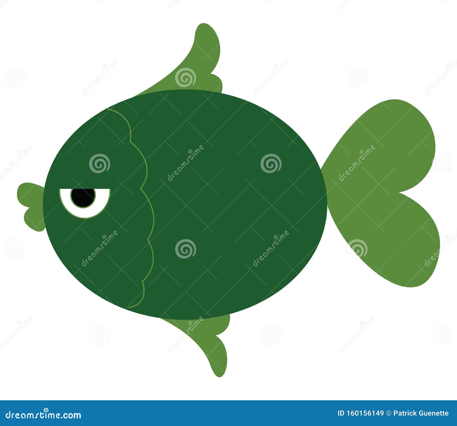 A Green Fish Vector or Color Illustration Stock Vector - Illustration ...