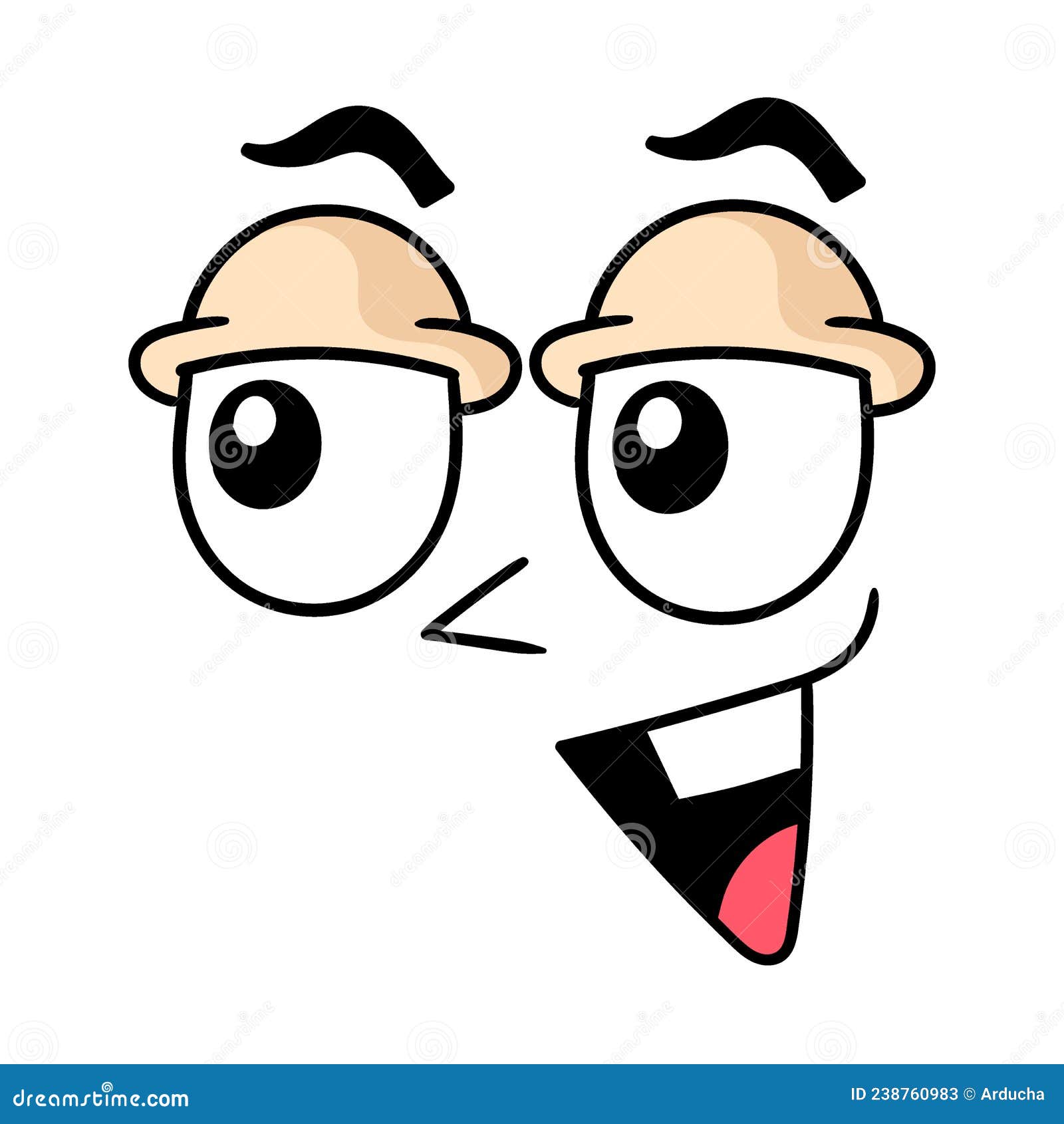 Lazy Laugh Expression Face, Doodle Icon Drawing Stock Vector ...