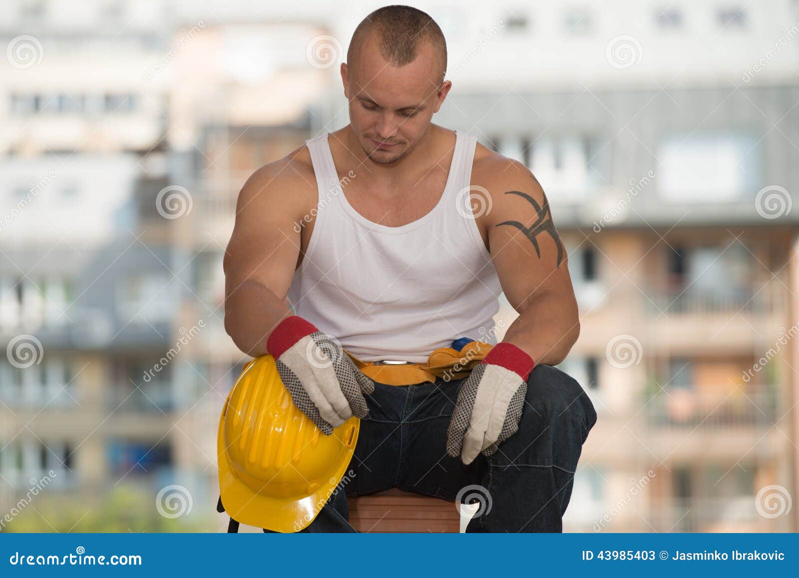 Lazy Man on Construction stock image. Image of builder - 43985403