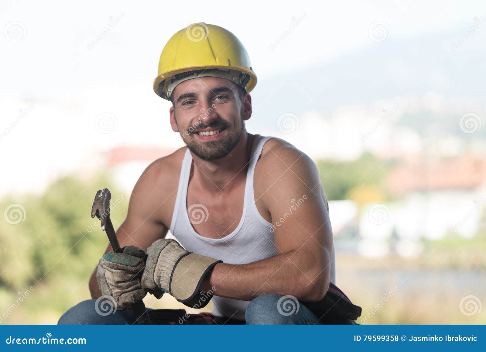 Lazy Man on Construction stock photo. Image of enjoyment - 79599358