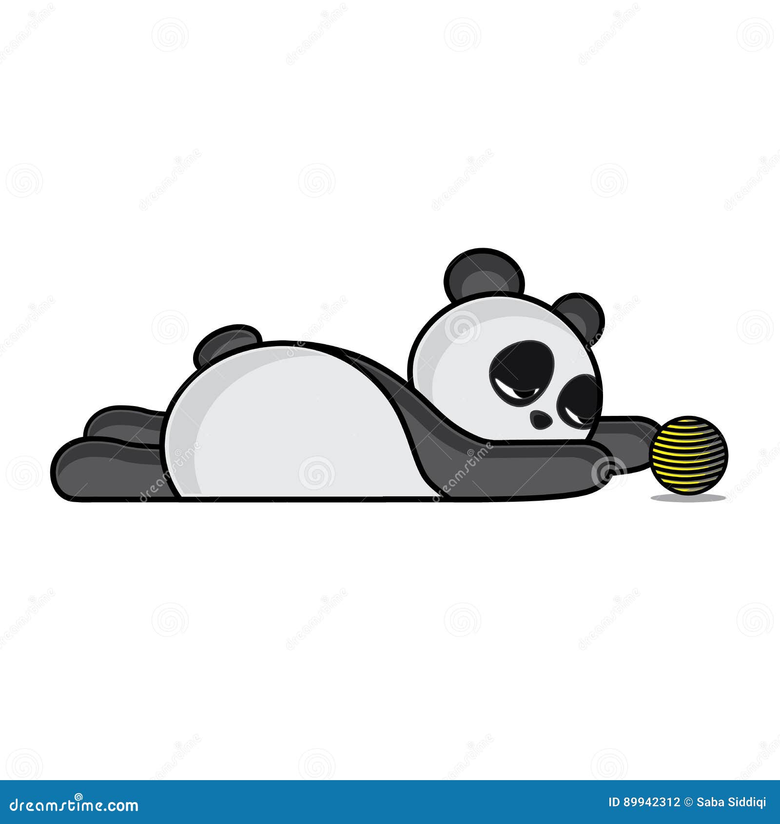 Lazy Panda Bear Vector Illustration Stock Vector - Illustration of bear ...