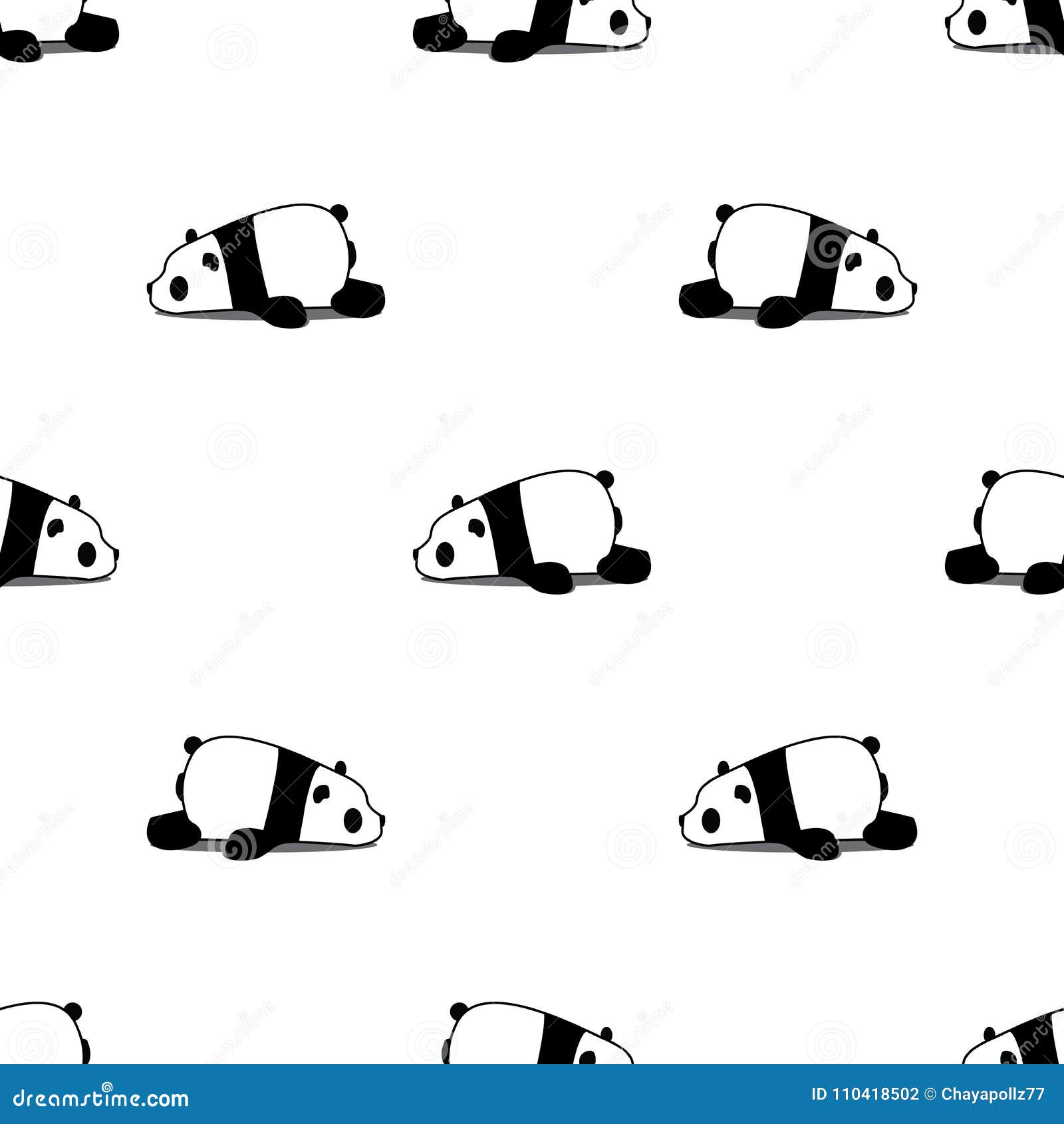 Lazy Panda Cartoon Seamless Pattern on White Background, Vector Stock ... Lazy Panda Cartoon Seamless Pattern on White Background, Vector Stock ...