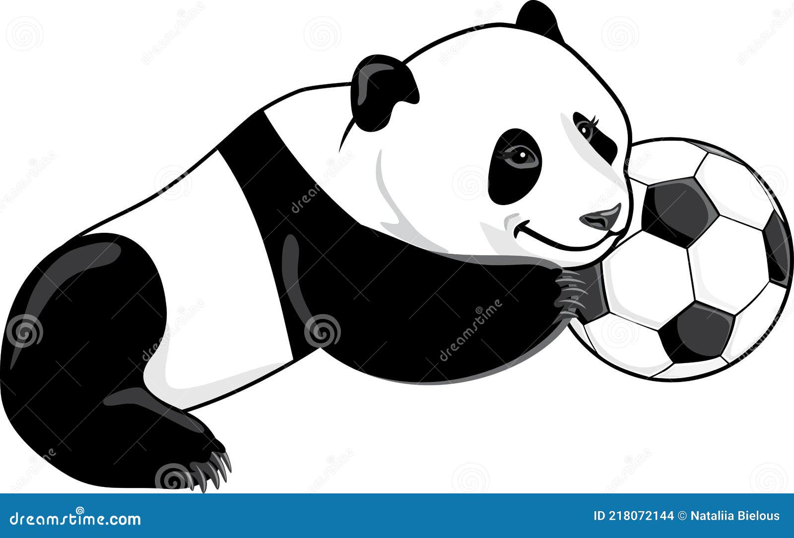Panda Soccer Ball Cartoon Vector | CartoonDealer.com #114681695