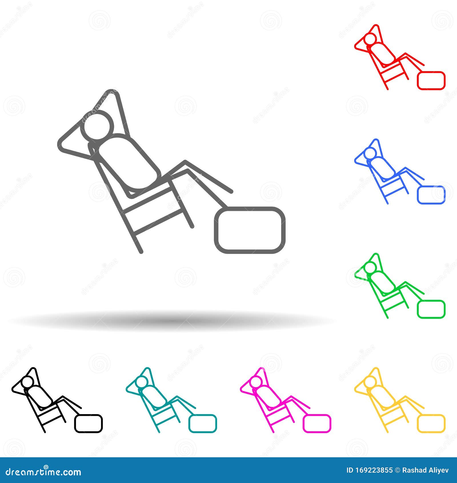 Lazy Person Outline Multi Color Style Icon Simple Thin Line Outline Vector Of Lazy Icons For