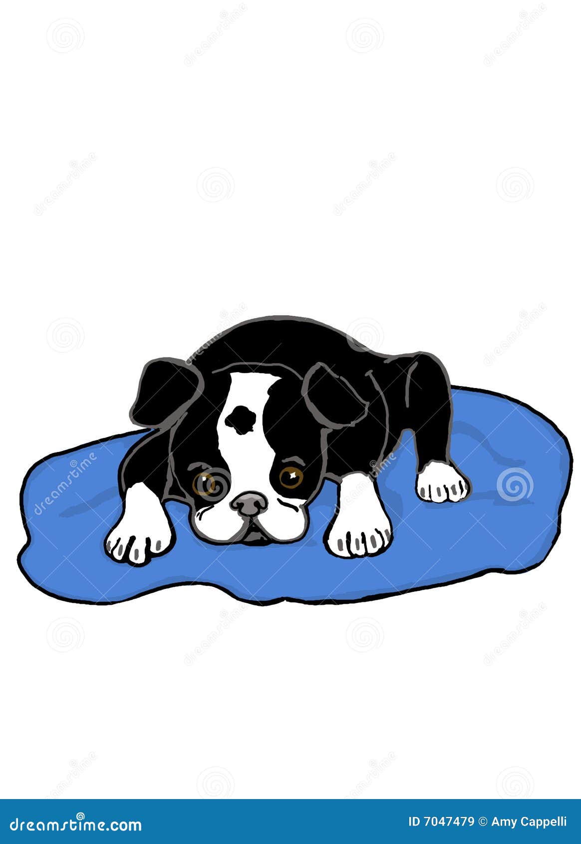 Lazy Puppy stock illustration. Illustration of tired, drawn - 7047479