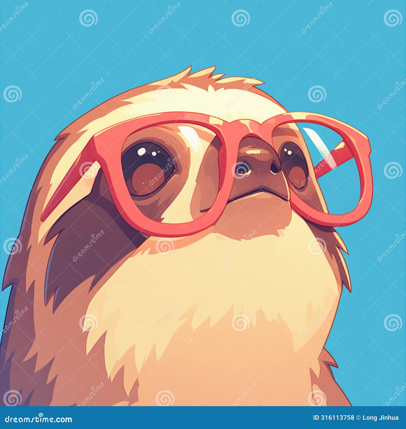 A Lazy Sloth Software Engineer Cartoon Style Stock Vector ...