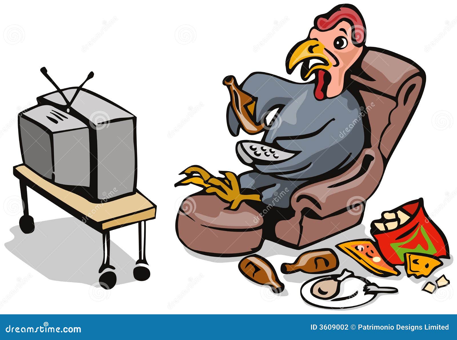 Lazy Turkey Watching Tv Stock Photography - Image: 3609002