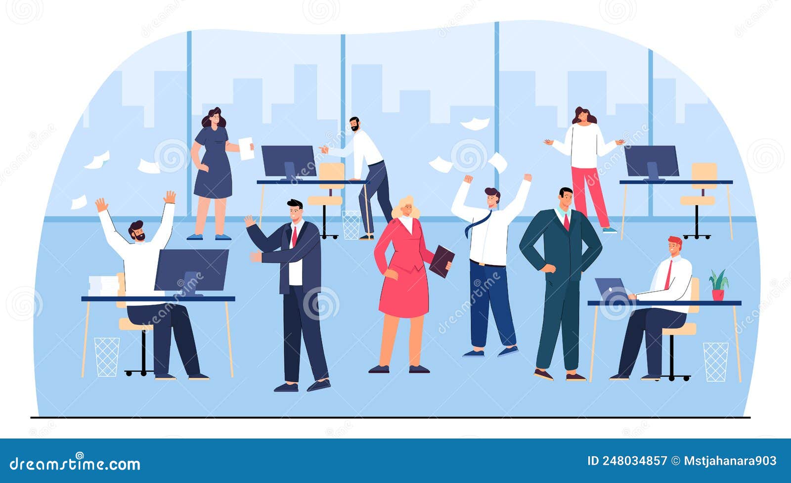 Lazy and Unorganized Office People Causing Mess and Problems Stock ...