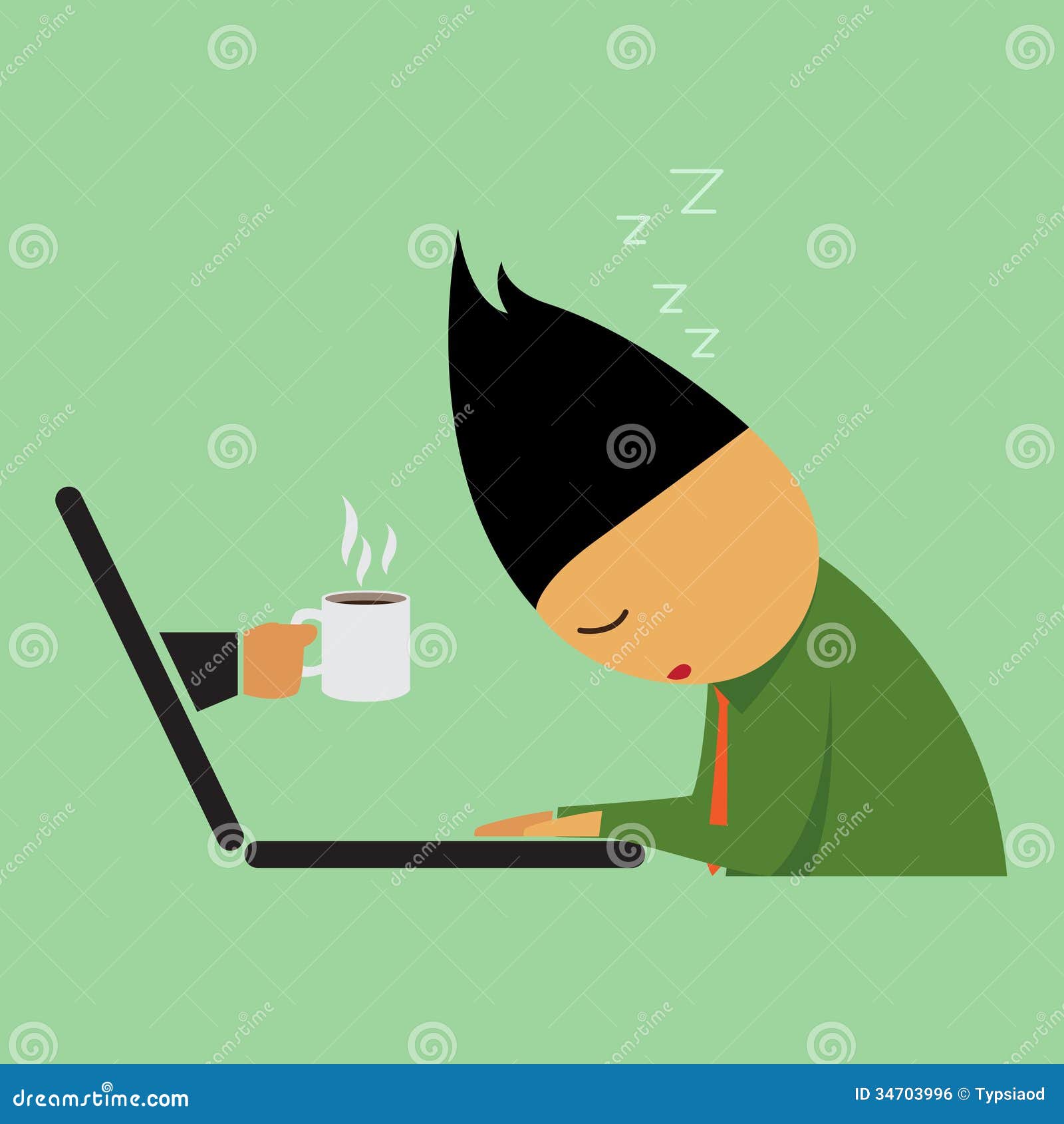 Lazy work businessman. stock vector. Illustration of failure - 34703996