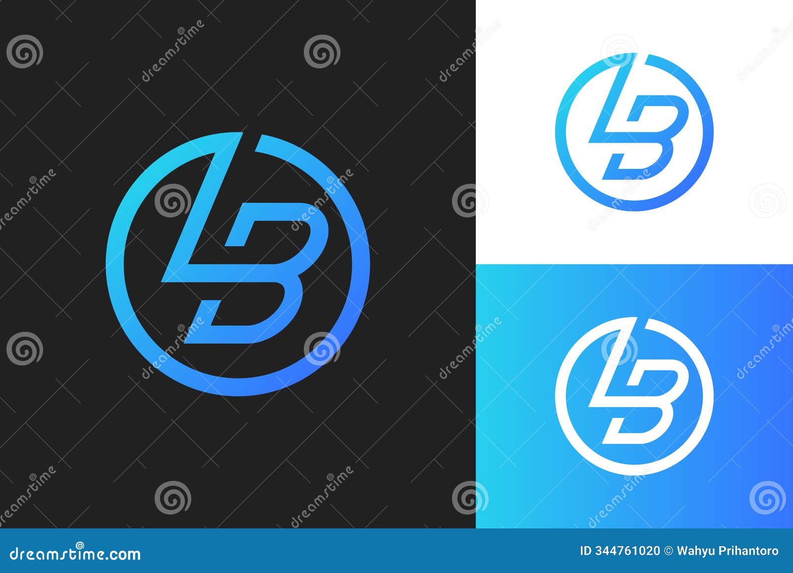 LB Logo Modern Monogram Initial Brand Identity at Linear Circle Shape ...