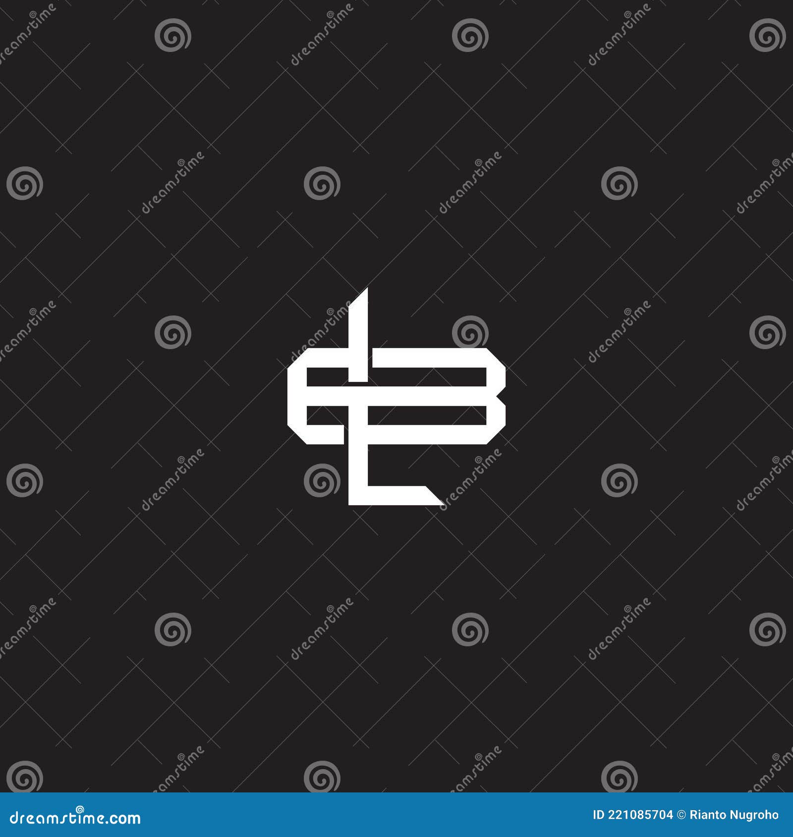 LB Initial Letter Overlapping Interlock Logo Monogram Line Art Style ...