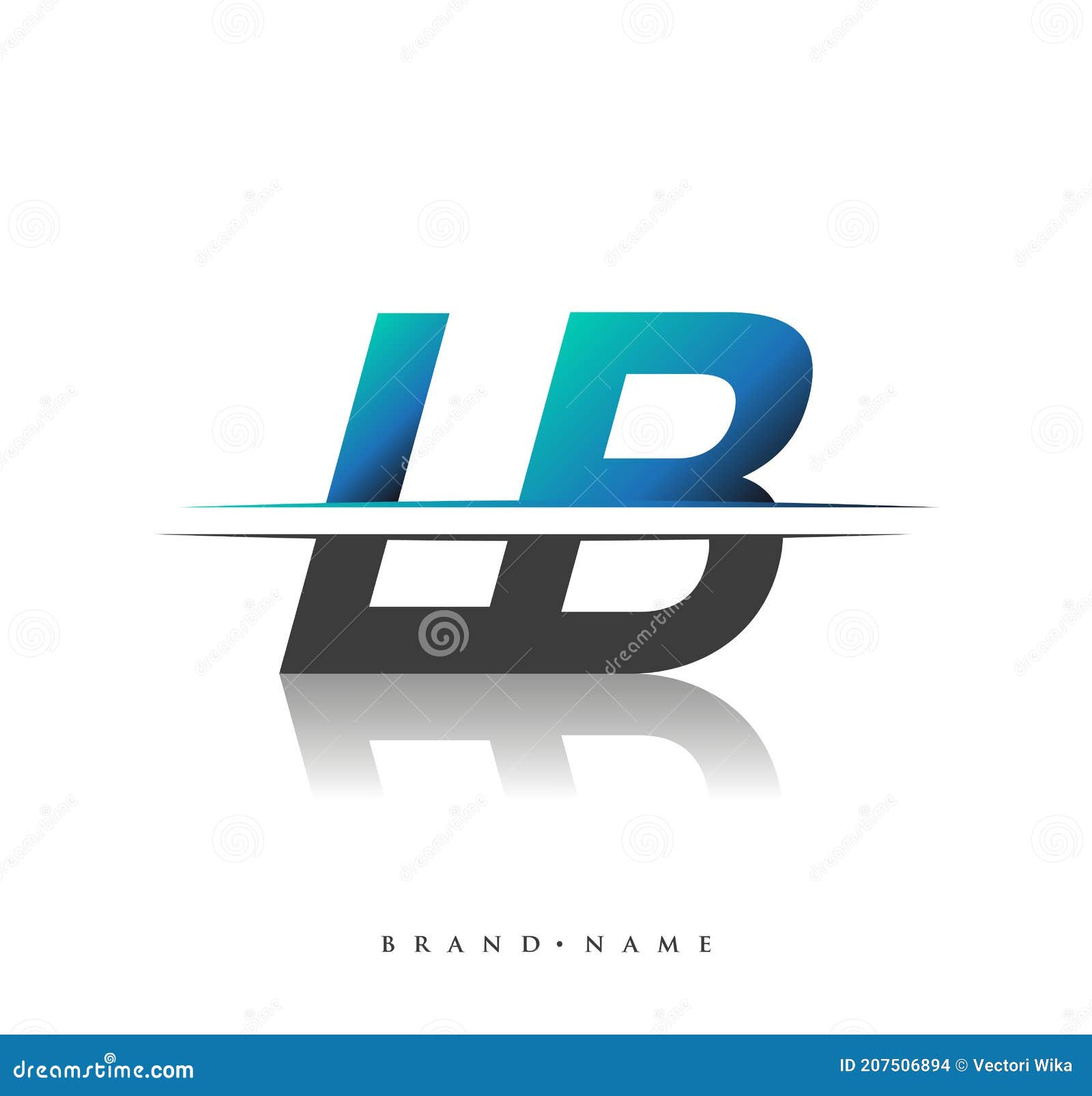 LB Initial Logo Company Name Colored Black and Blue, Simple and Modern ...