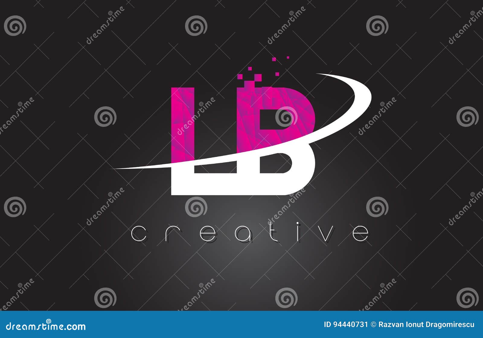 LB L B Creative Letters Design with White Pink Colors Stock Vector ...