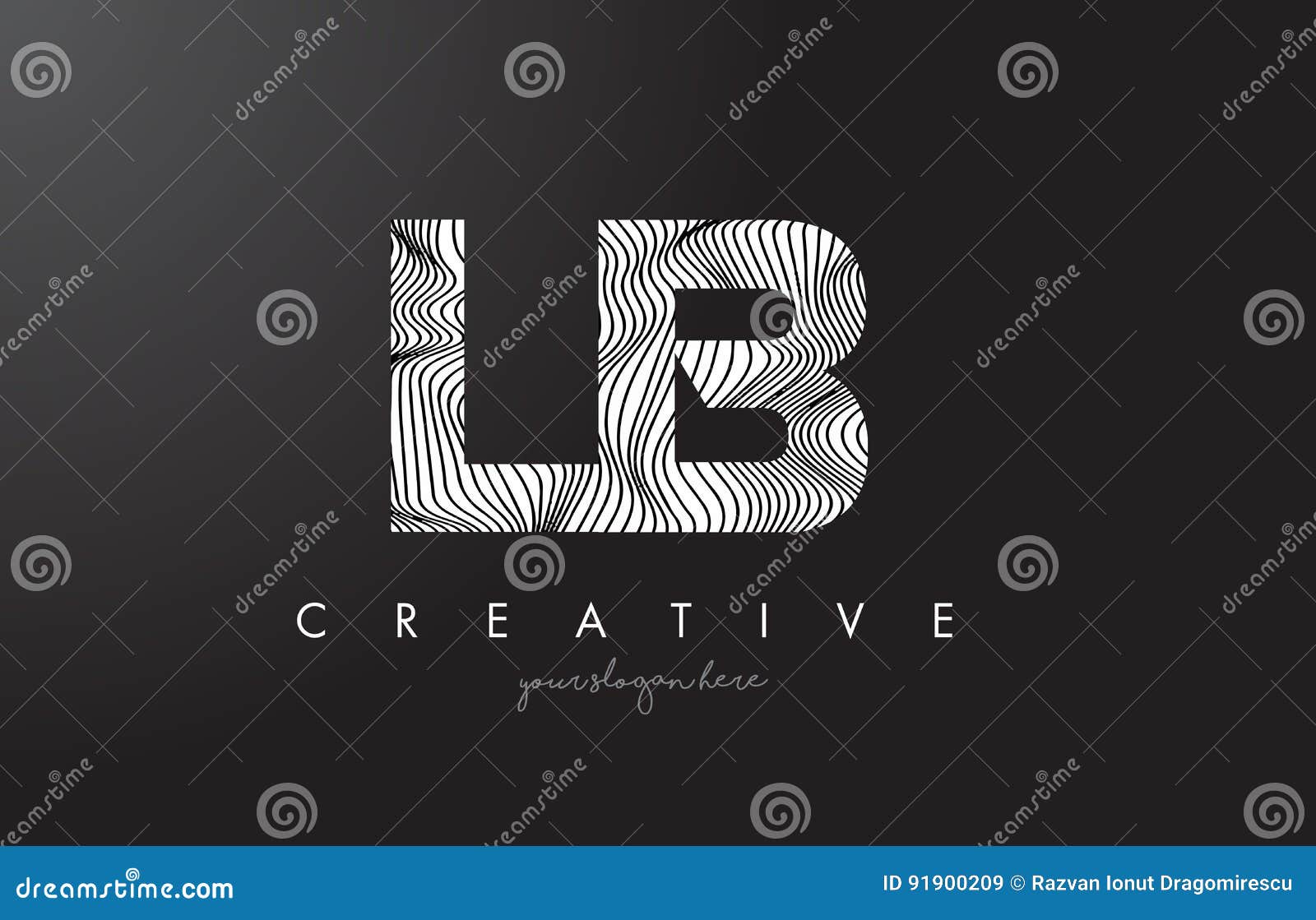 LB L B Letter Logo with Zebra Lines Texture Design Vector. Stock Vector ...