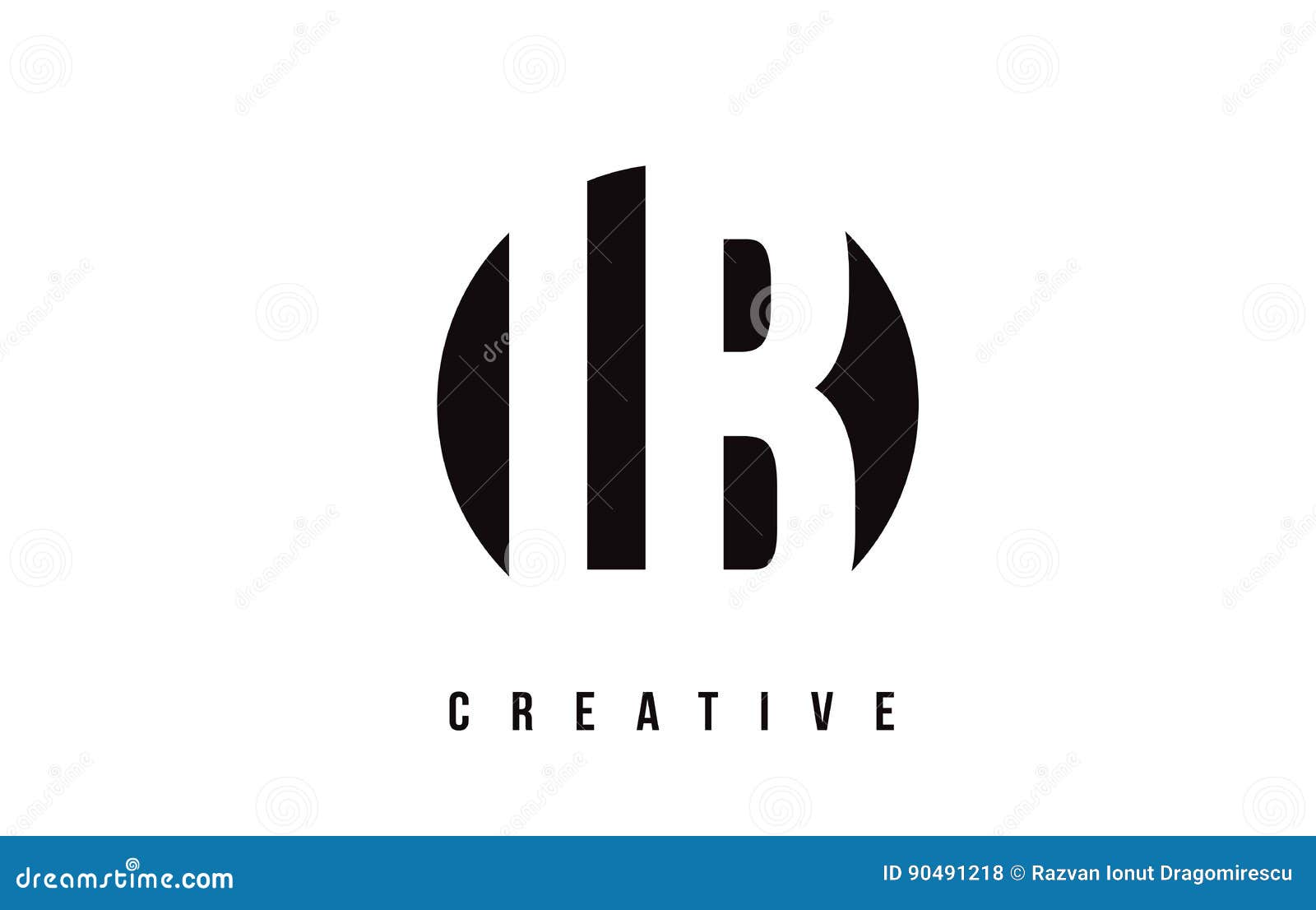 LB L B White Letter Logo Design with Circle Background. Stock Vector ...