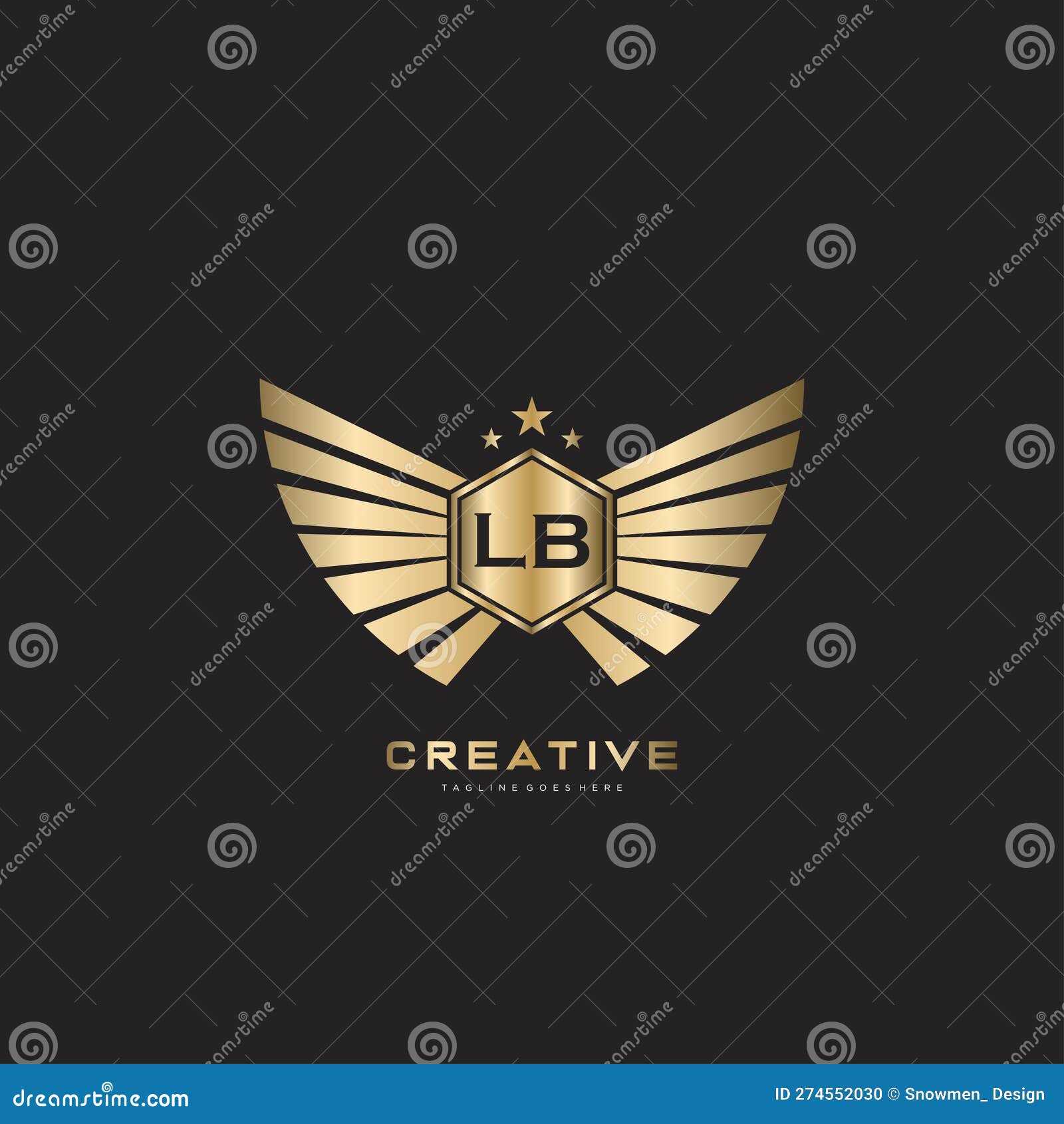 LB Letter Initial with Royal Luxury Logo Template Stock Vector ...